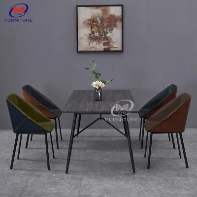 Buy Italian Style Modern Metal Leg Saddle Leather Dining Chairs from ...