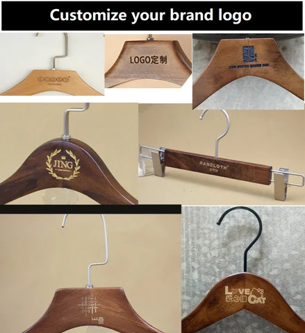 Buy Jinsheng Boutique Custom Wooden Dress Hanger Luxury Retro Branded ...