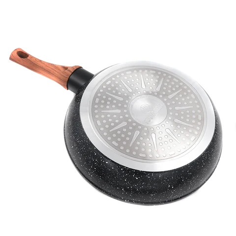 Buy Master Star Wooden Soft Touch Handle Pans Black Granite Coating ...