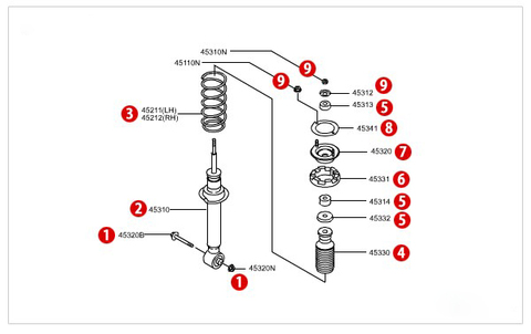 Buy N Issan Cefiro Ii Saloon Rear Axle Shock Absorber 45310-51525 45310 ...