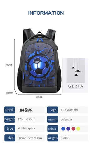 Buy New Fashion Waterproof 3d Printed Hard Shell Football Boy Backpack ...