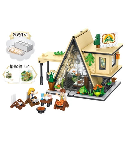 Buy Outdoor Architecture Happy Camping Tent Model With Light Diy Bricks ...