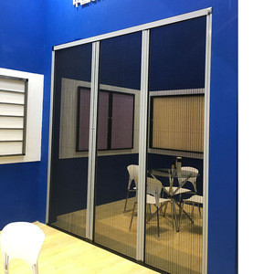 Buy Pleated Mesh Folding Fly Screen Platform Screen Door Fireproof ...