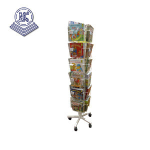 Buy Popular Brochure Stand With Wheels Rotating Magazine Display Racks ...