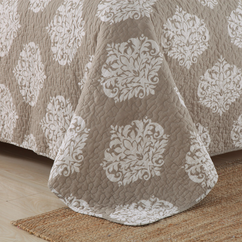 Buy Printed Cotton Fabric Quilted Bed Spread 3pcs Bedding Set Bedspread ...