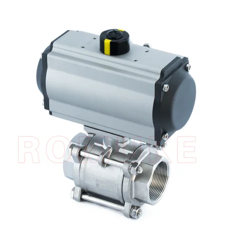 Buy Q611f-16p Stainless Steel Cf8 Cf3 Cf8m Cf3m Three-piece Internal Thread Pneumatic Ball Valve ...