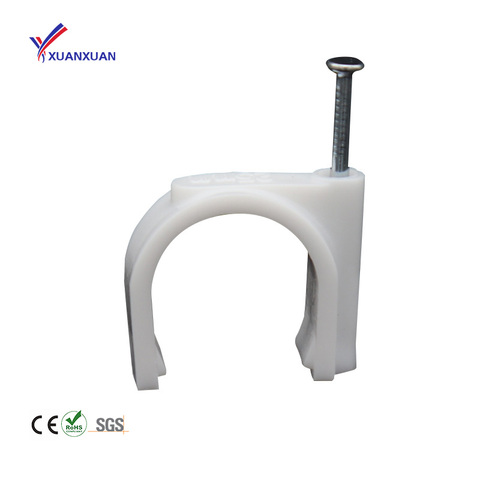 Buy Round White Plastic Wire Clips Hook 8mm Cable Wire Tacks from ...