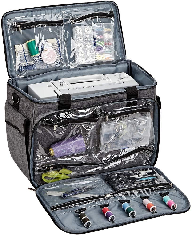 Buy Sewing Machine Carrying Case With Multiple Storage Pockets ...