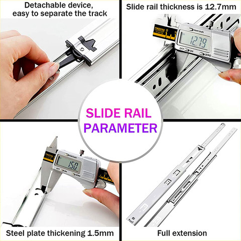 Buy Slide Rail Vendor 3 Fold Full Extension Slide Telescopic Channel ...