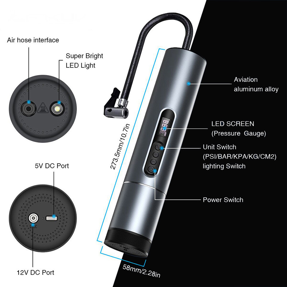 Buy Smart Air Hand Pump Portable Tire Pump Electric Car Tire Inflatable ...