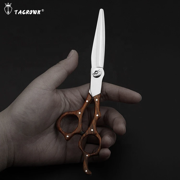 Buy Tacrown Hairdressing Scissors Wooden Handle Scissors Barber Tool ...