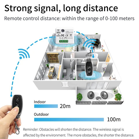 Buy Tidelink Wireless Remote Control Switch No Wiring Randomly Affixed ...