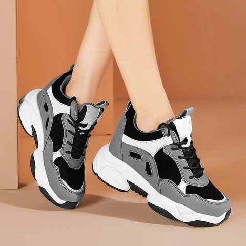 Buy Womens Autumn Slope Heel Thick Sole 2023 New Breathable Sports ...