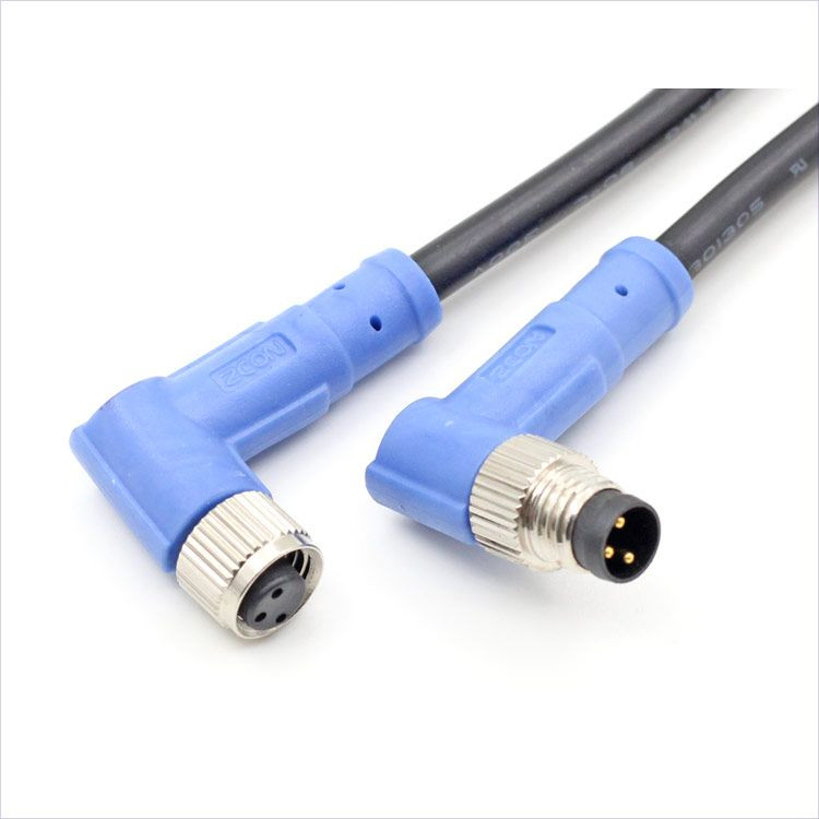 Buy M8 Overmolded Waterproof Cable Connector Straight Male Female Plug ...