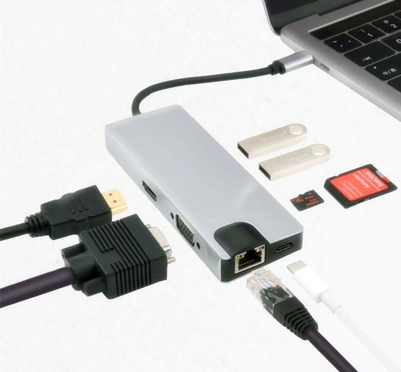 Buy 8-in-1 Usb-c Multi-port Adapter Type-c Hub With Usb3.0x2 + Hdmi ...