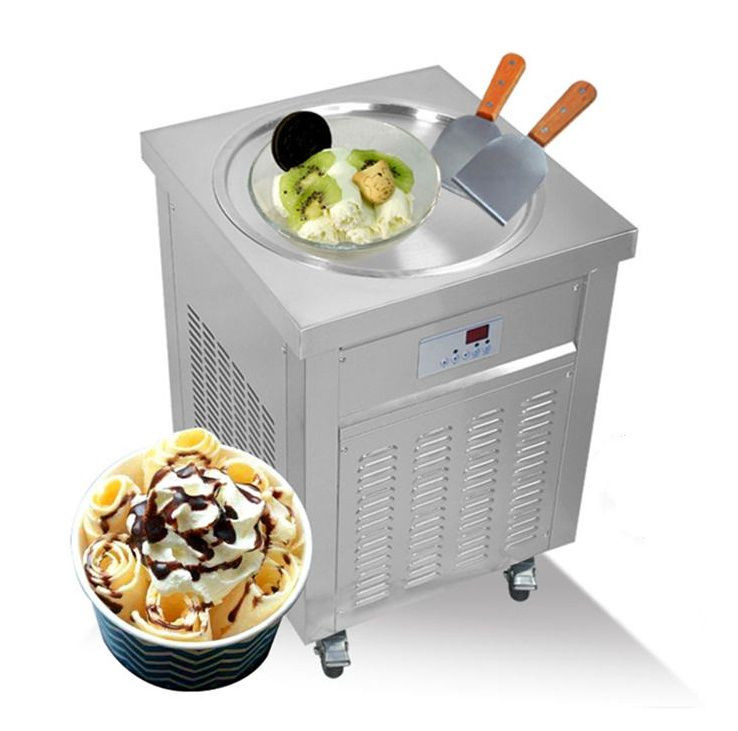 Buy 600 Single Pan Stainless Steel Frozen Ice Cream Rolls Fried Ice ...