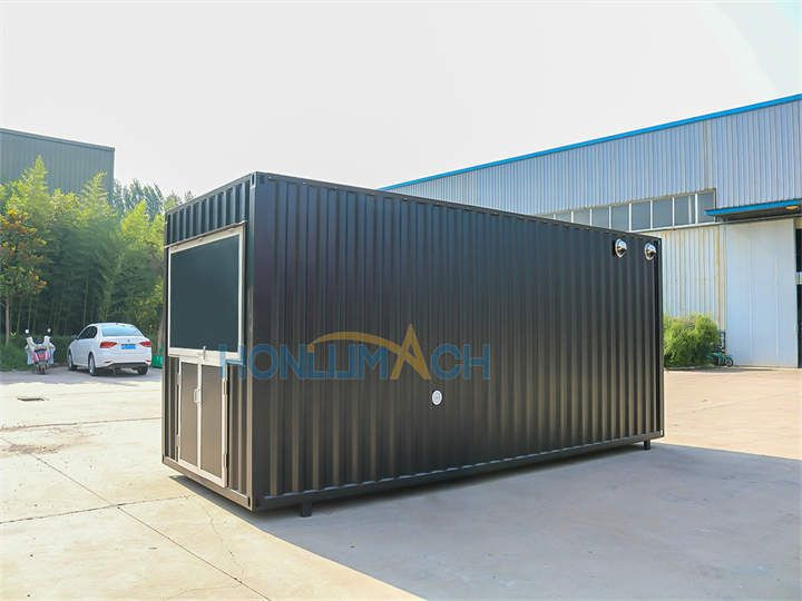 Buy 18ft Shipping Container Restaurant With Wooden Slats from Camp ...