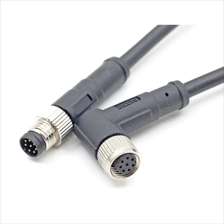 Buy M8 Overmolded Waterproof Cable Connector Straight Male Female Plug ...