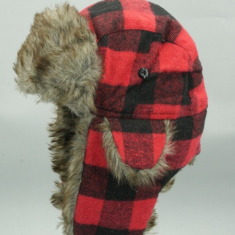 Buy New Winter Cross-border Plaid Lei Feng Hat For Men And Women ...