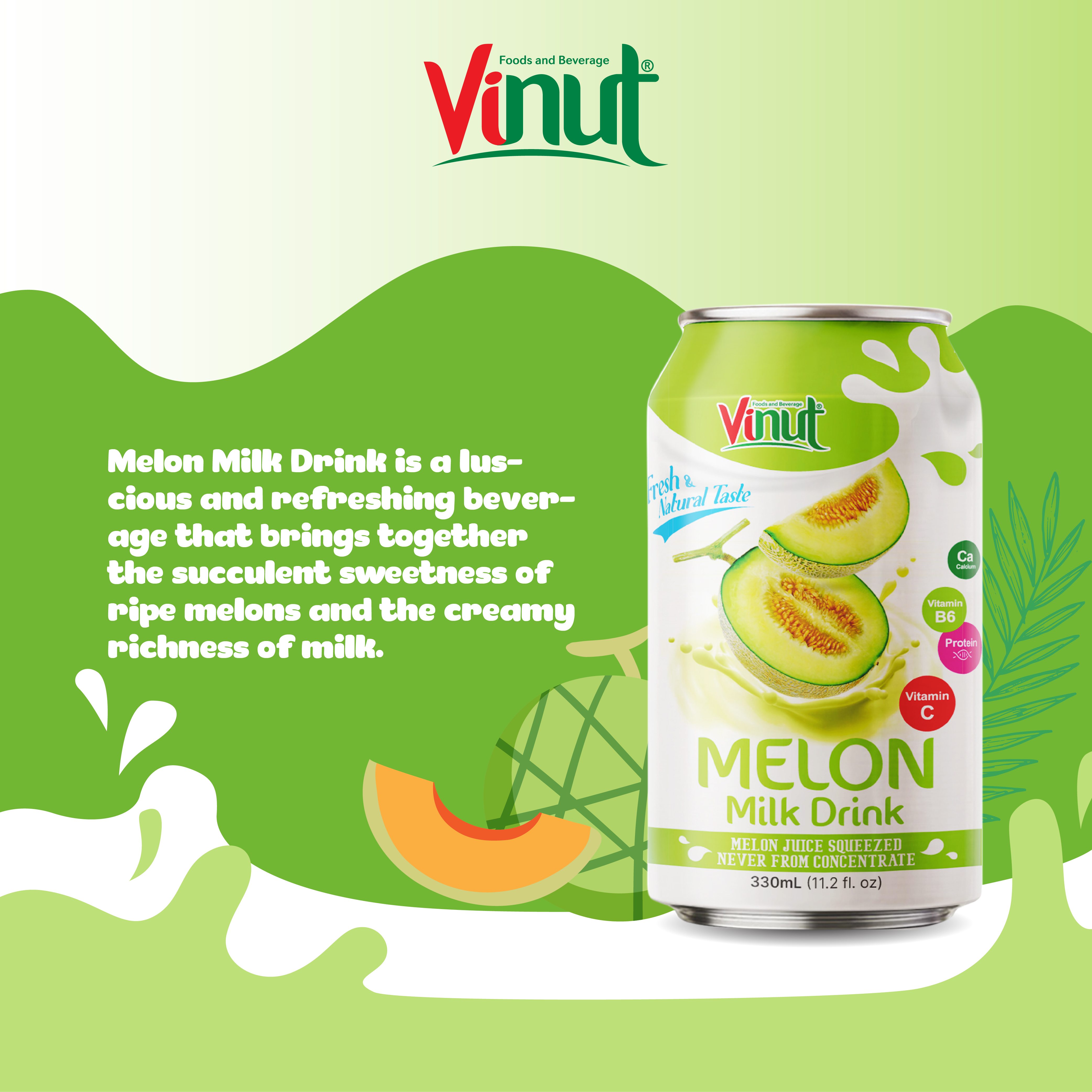 Buy 330ml Melon Milk Drink With Sugar Free Vinut Free Sample, Private Label Wholesale (oem, Odm ...