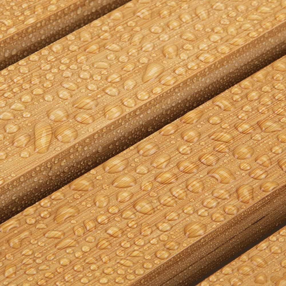 Buy Bamboo Non Slip Large Rectangular Spa Bath Mat For Bathroom Showers