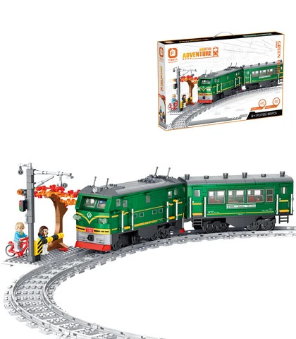 Buy City Rail Train Model With Power Track Transport Assemble Bricks ...
