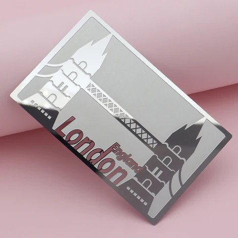 Buy Custom Company Professional Manager Metal Mirror Silver Card Blank ...