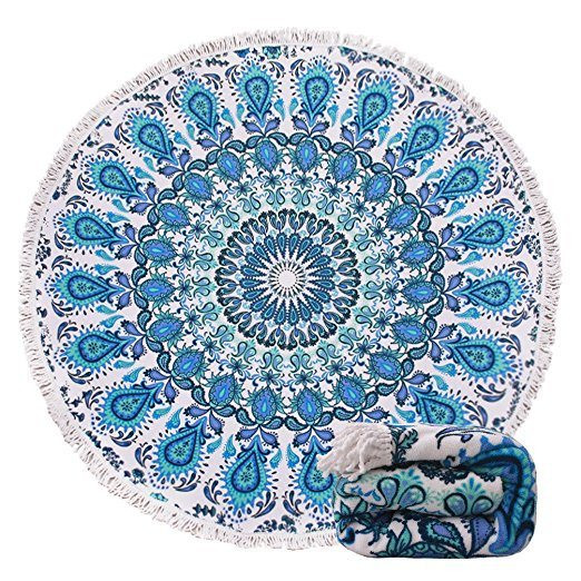 Buy Custom Microfiber Sand Free Round Beach Towel With Tassel from ...