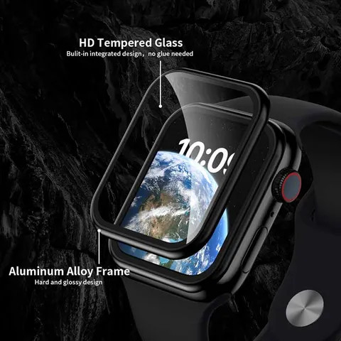 Buy Custom Silk Print Tempered Glass For Apple Watch Iwatch 4 5 6 7 8 9 ...