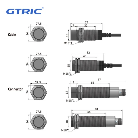 Buy Gtric M18 Series Long Distance Proximity Switch 16mm Sensing Distance Non-flush 25v Dc 3 ...