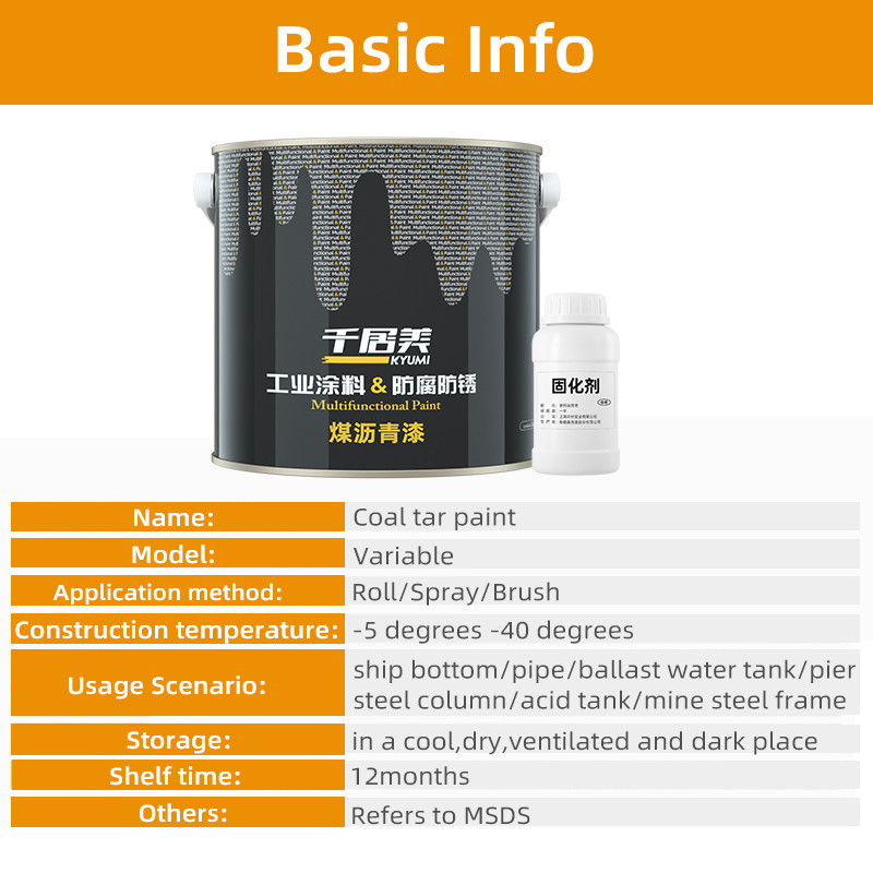 Buy Kyumi Epoxy Coal Tar Anti Rust Corrision Resistance Paint Marine ...