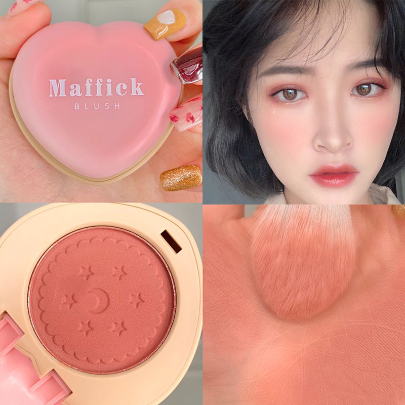 Buy Maffick Heart Shape Natural Contouring Face Cheek Pink Peach ...