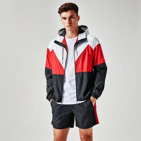 Buy Mens High Quality Waterproof Streetwear Windbreaker Set With Shorts ...