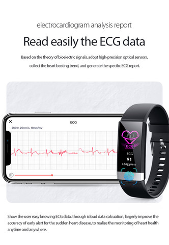 Buy New Design V19 Ecg+ppg Medical Smart Watch Band With Heart Rate And ...