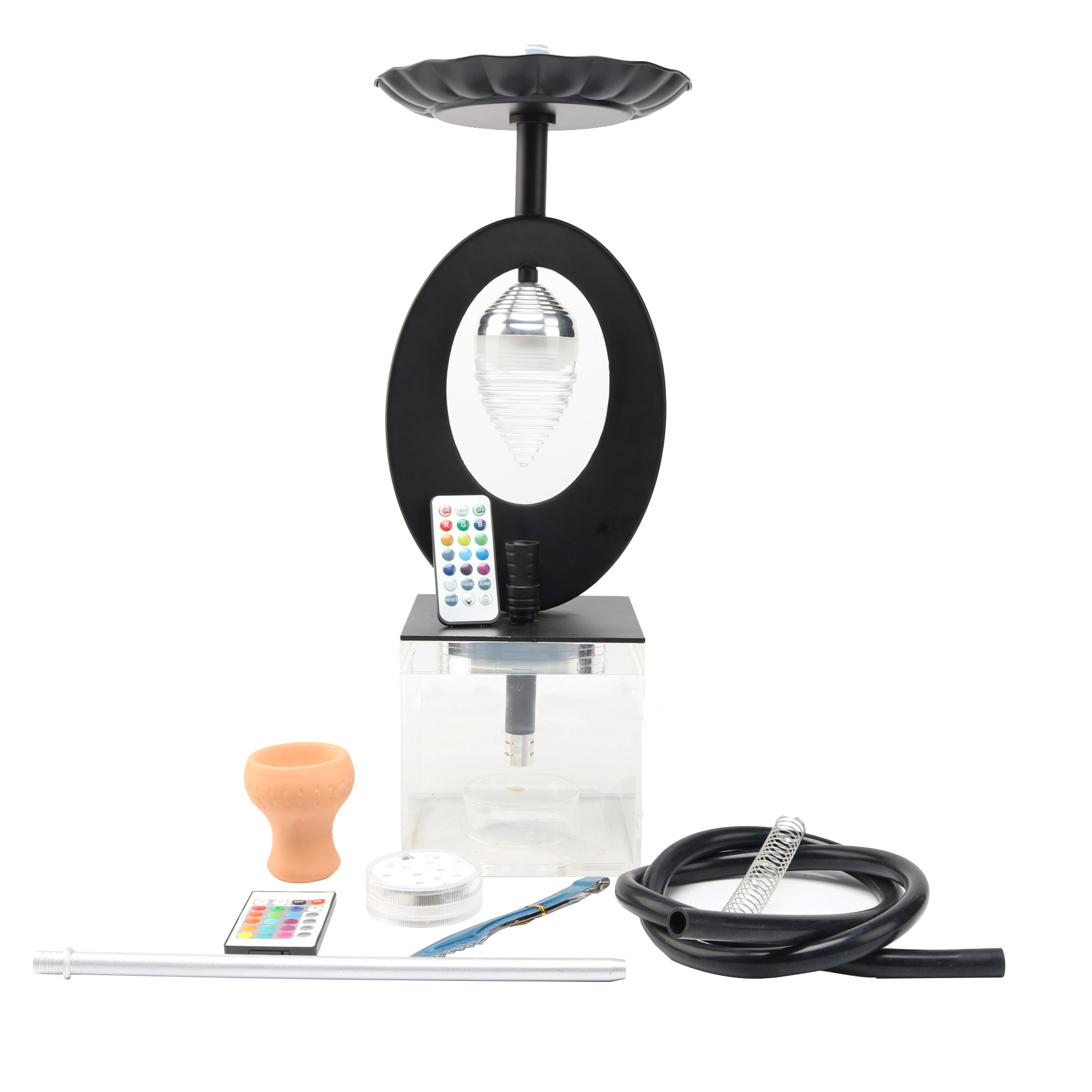 Buy New Large Base Circular Shisha Hookah Stainless Steel Lamp Electric ...