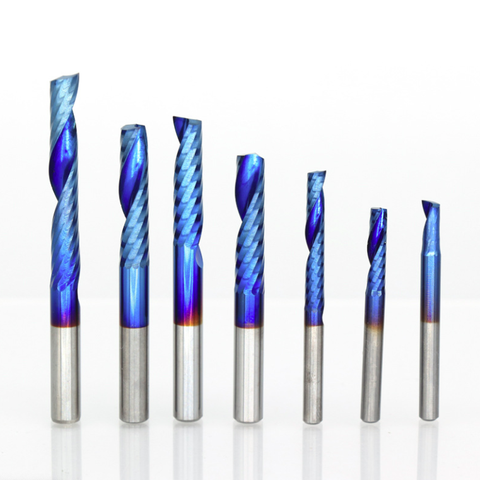 Buy New Model 4mm/6mm Shank Nano Coated 1f Spiral End Mill Up Down Cut ...