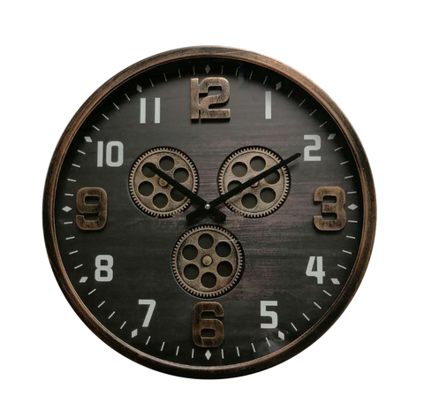 Buy Oversized Round Antique Style Metal Decorate Wall Clock Movement ...