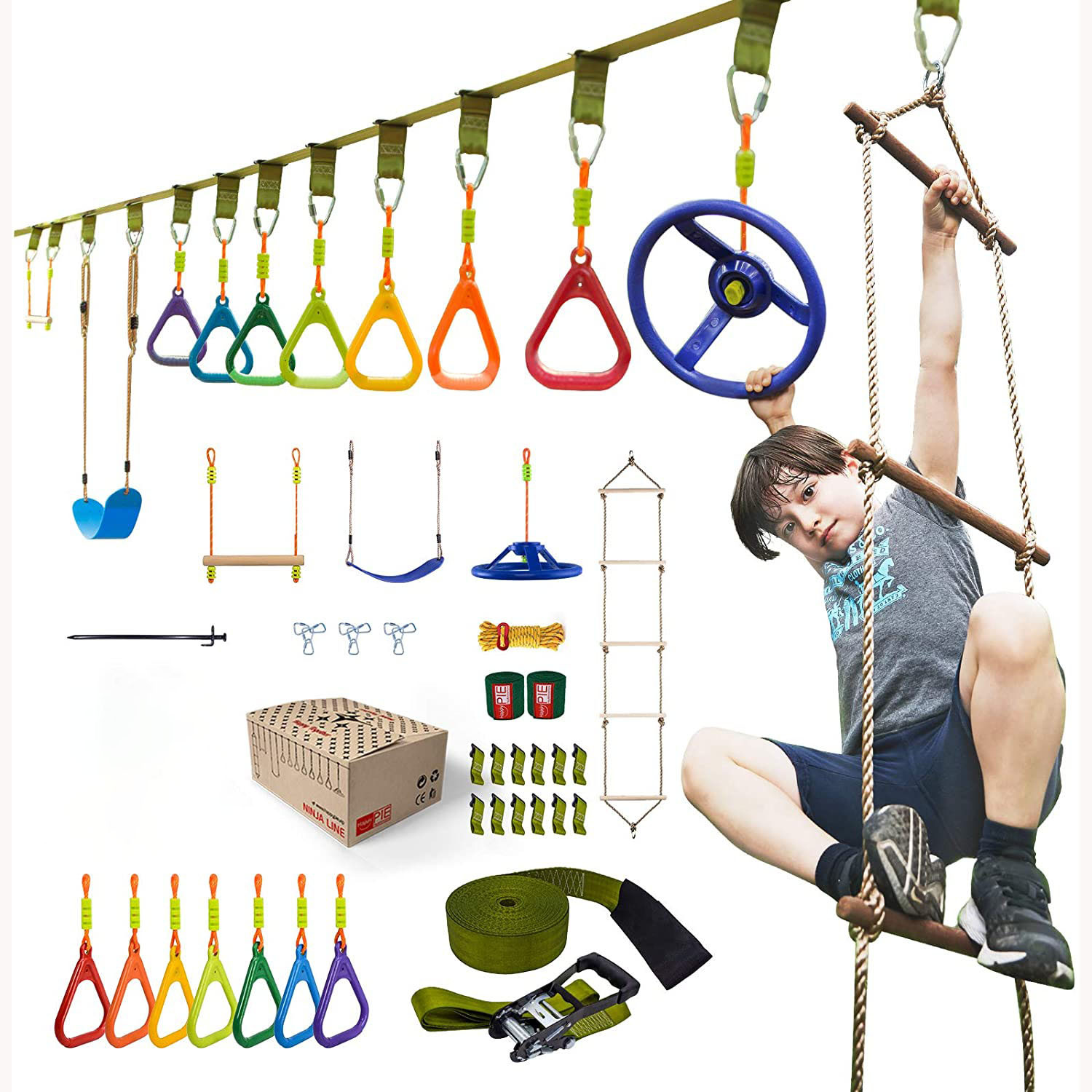Buy Professional Ninja Backyard Outdoor Kit Training Equipment Climbing ...
