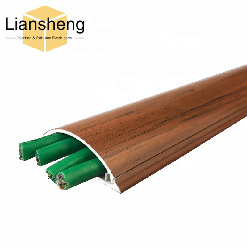 Buy Semi-circle Plastic Cable Trunking Decorative Wood Grain Wire Duct ...