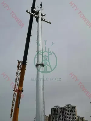 Buy Single Circuit Galvanized Steel Poles Electric Power Transmission ...