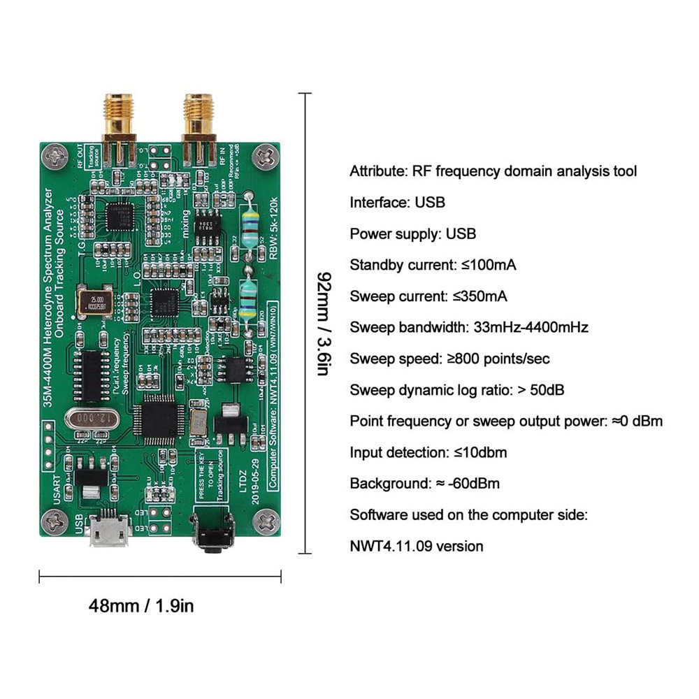 Buy Spectrum Analyzer Usb Ltdz 35 4400m Spectrum Signal Source With Tracking Source Module Rf