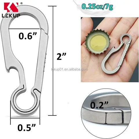 Buy Titanium Carabiner Keychain Clip Mini Keychain Hook Small Key Clip ...