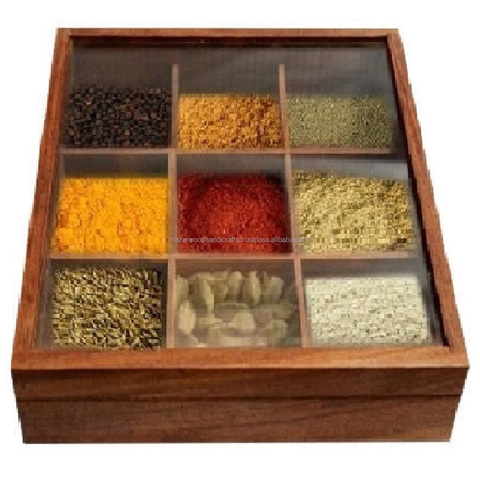 Buy Traditional Spice Box Wooden Spice Masala Storage Box Item from ...
