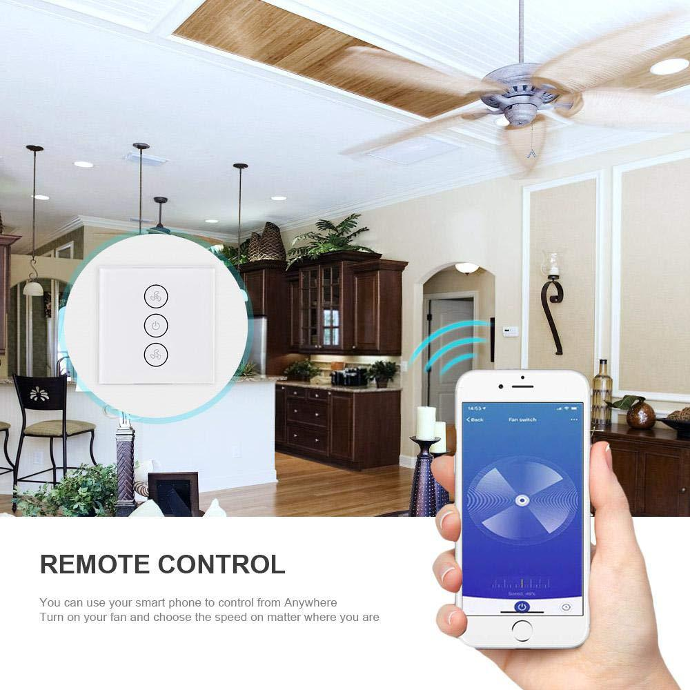 Buy Tuya Smart Ceiling Wifi Homekit Wall Touch Glass Panel Modular Fan ...