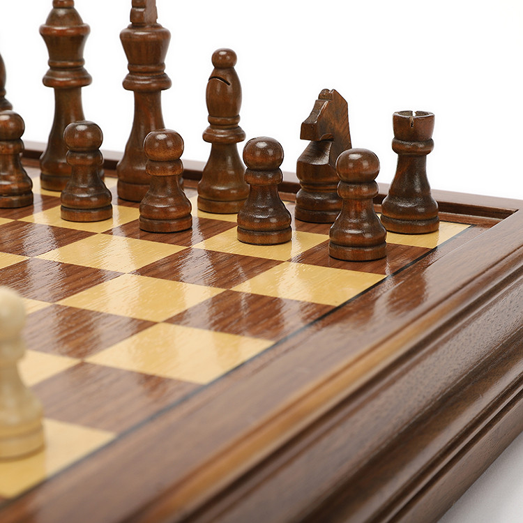 Buy Waffle Games Deluxe Walnut Chess Set Luxury With Drawers from Yunhe ...