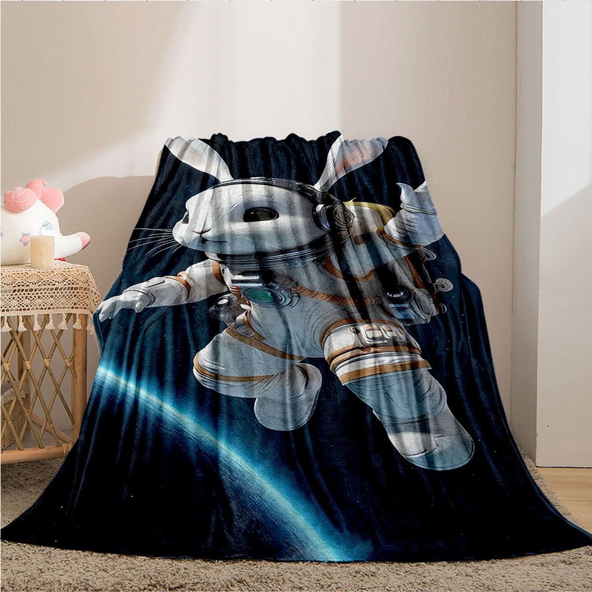 Buy Cartoon Space Rabbit Flannel Digital Printing Blanket from Zhejiang ...
