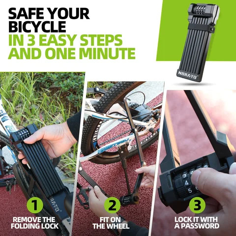 Buy 120cm Alloy Steel High Security Motorcycle Heavy Duty Keyed Bracket Folding Guard Anti-theft ...