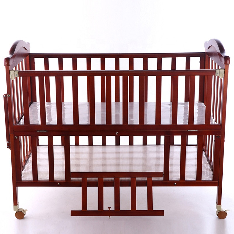 Buy 2021 Sales Hot Red Multifunctional Baby Cot Bed Wooden Cot Bed from ...