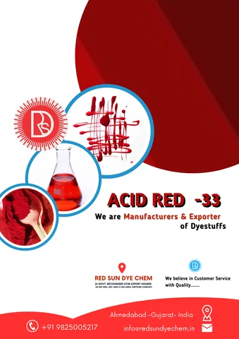 Buy Acid Red 33 Acid Fuchine Red 2a Red Sun Dye Chem Manufacturers And ...