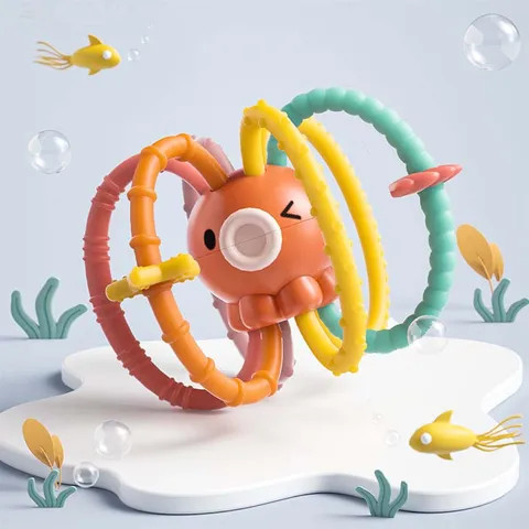 Buy Baby Activity Rattle Teether Tube Toys Funny Catch Hand Grasp Ball ...